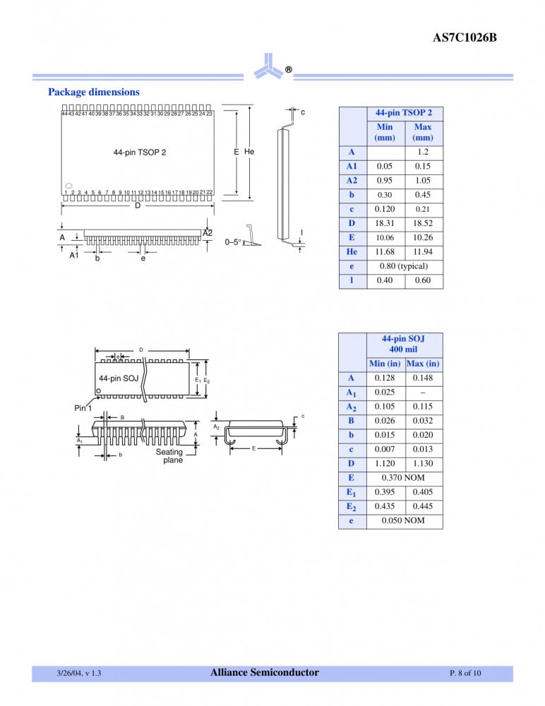 AS7C1026B datasheet page 8