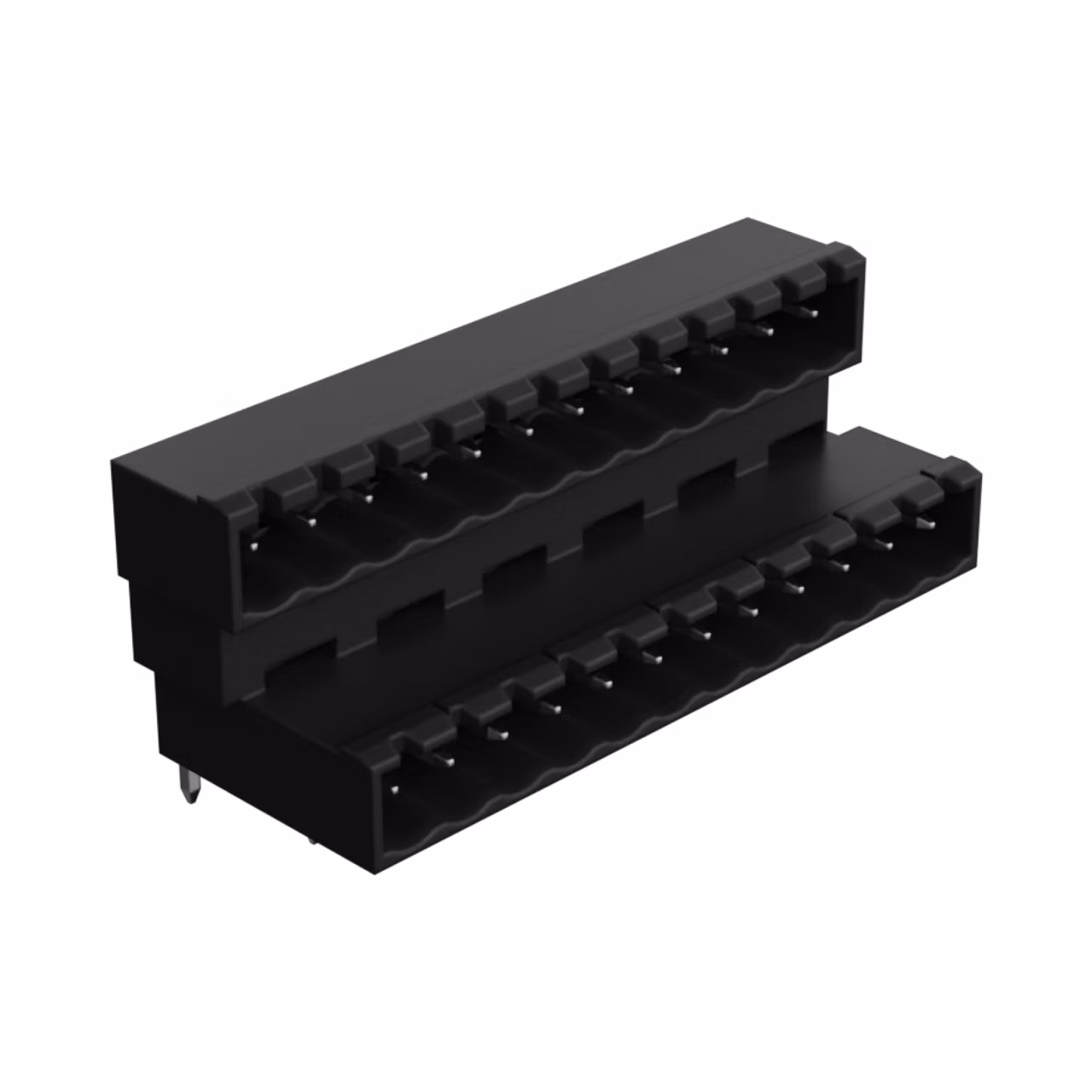 5.00mm Pitch Eurostyle Horizontal Dual Level PCB Header, Closed Ends, 24  Circuits for sale
