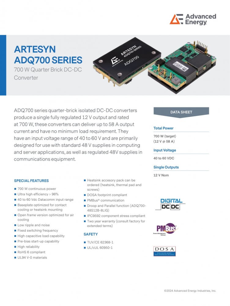 ADQ700 series datasheet page 1