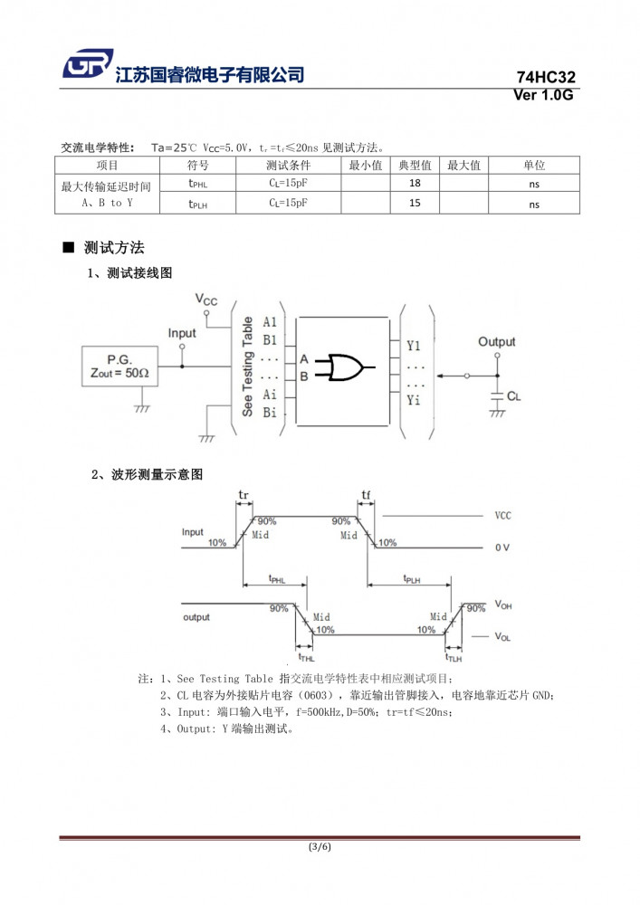 74HC32S technical document page 3