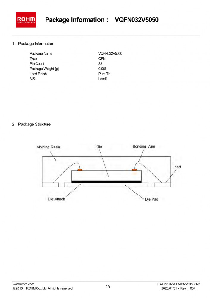 BD9528AMUV-E2 document page 1
