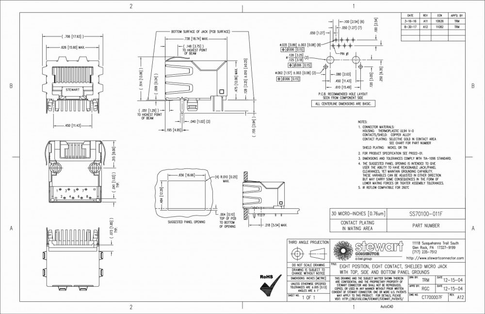 SS70100-011F product drawing preview