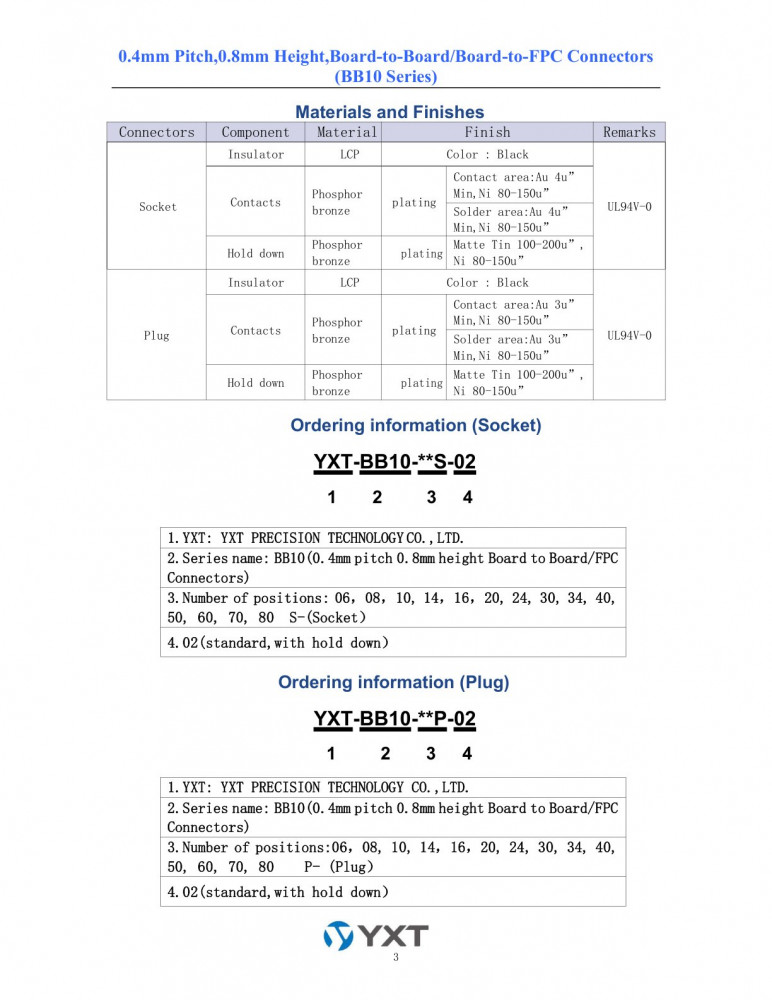 YXT BB10 datasheet page 3