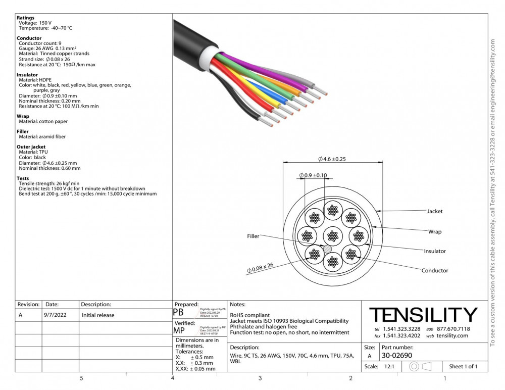 Tensility International 30-02690 technical drawing preview