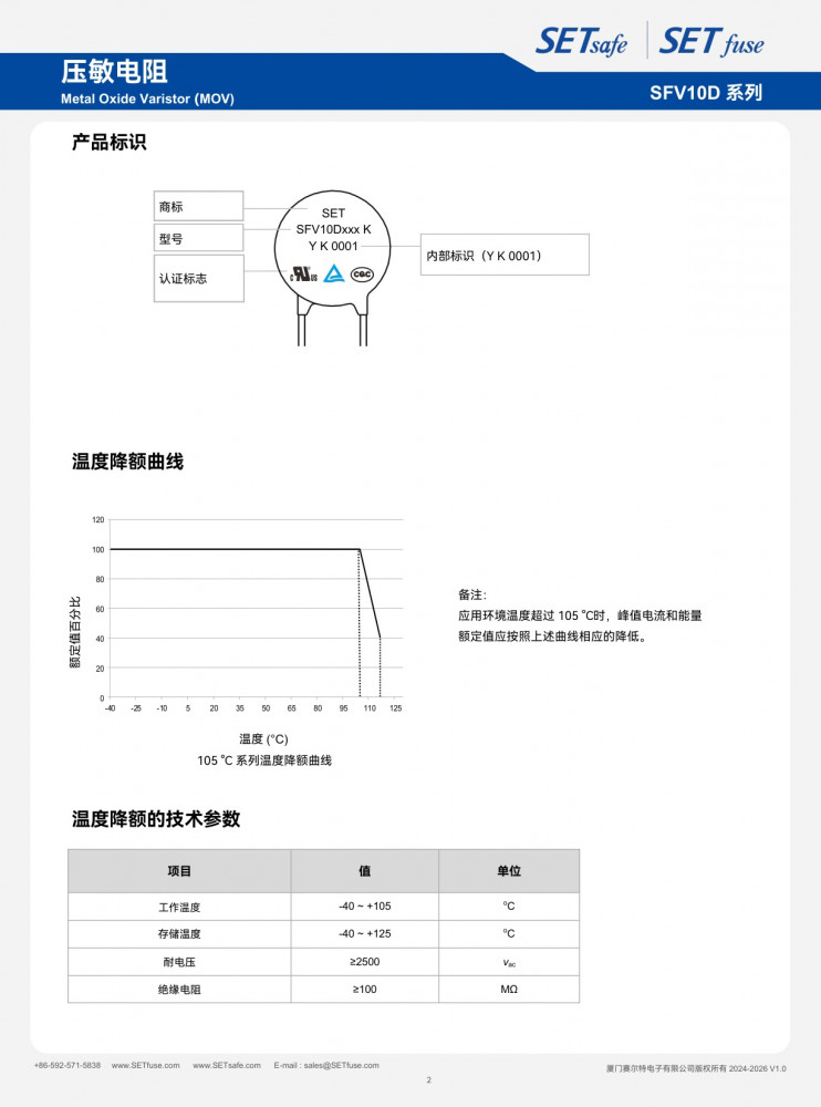 SFV10D561K datasheet page 2