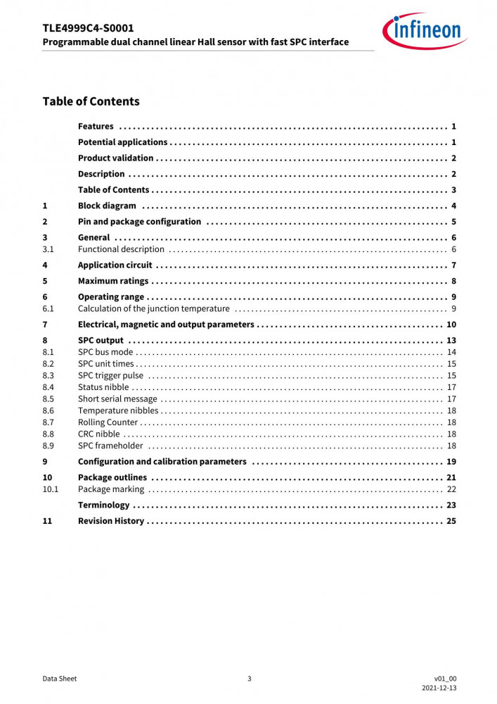 TLE4999C4-S0001 datasheet page 3
