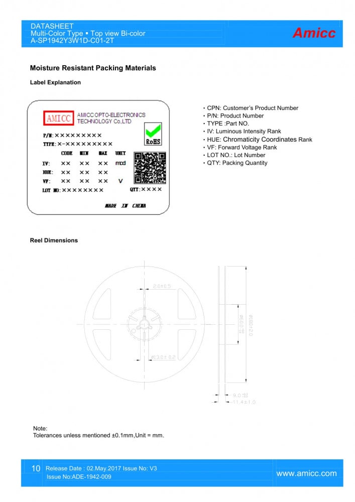 A-SP1942Y3W1D-C01-2T datasheet page 10