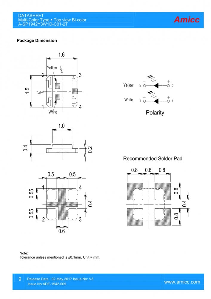 A-SP1942Y3W1D-C01-2T datasheet page 9