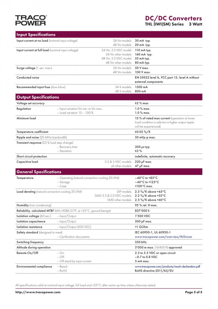 THL 3-2423WISM technical document, page 2