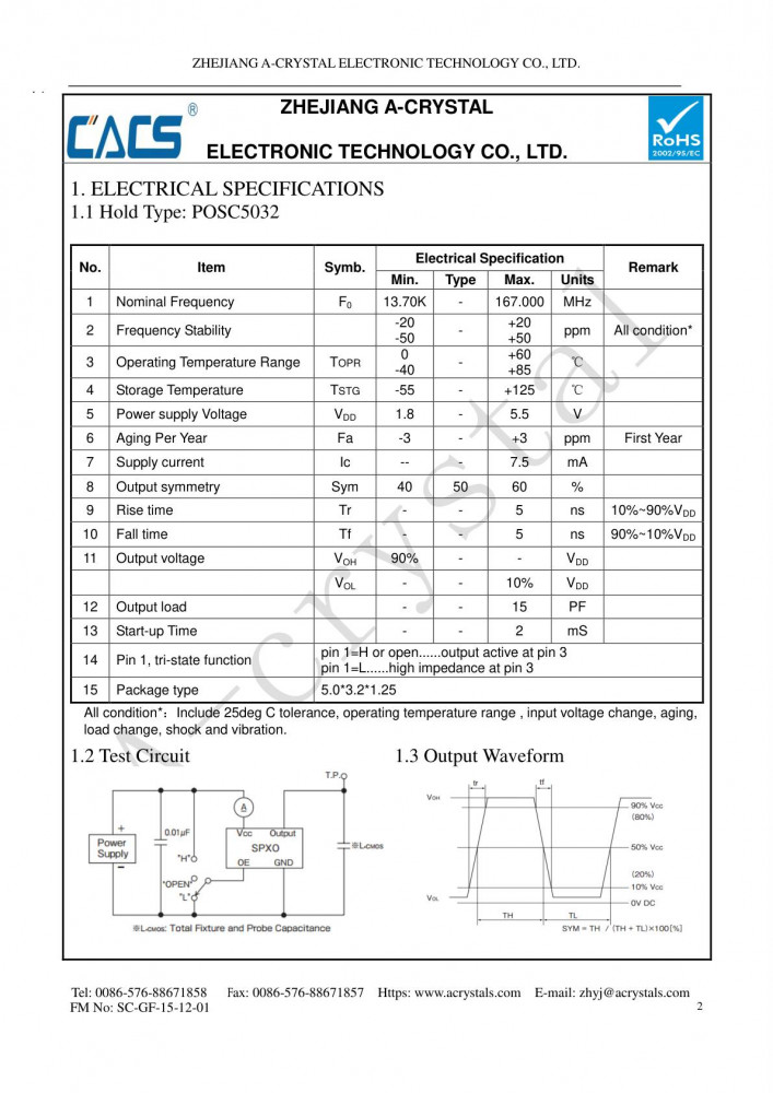 POSC5032 specification document page 2