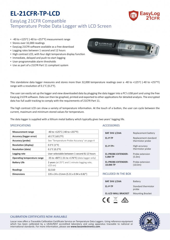 EL-21CFR-TP-LCD technical document page 1