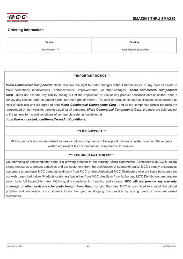 MCC SMAZ6V2-TP datasheet page 4