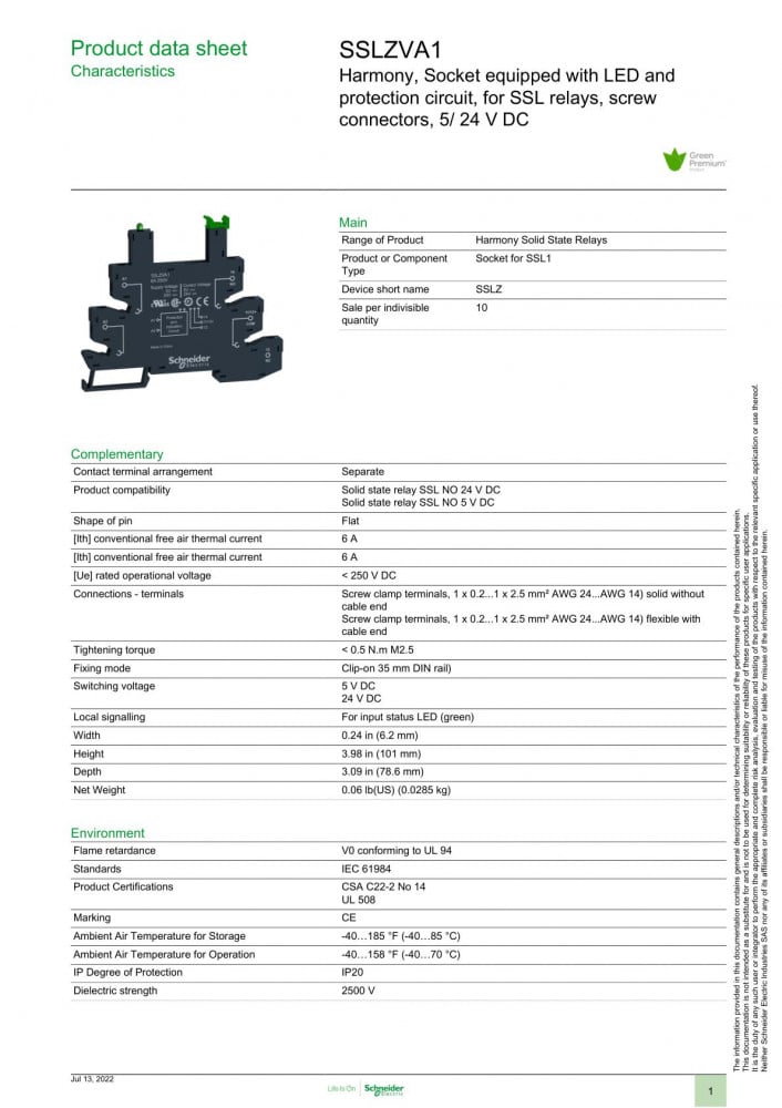 SSLZVA1 technical document page 1