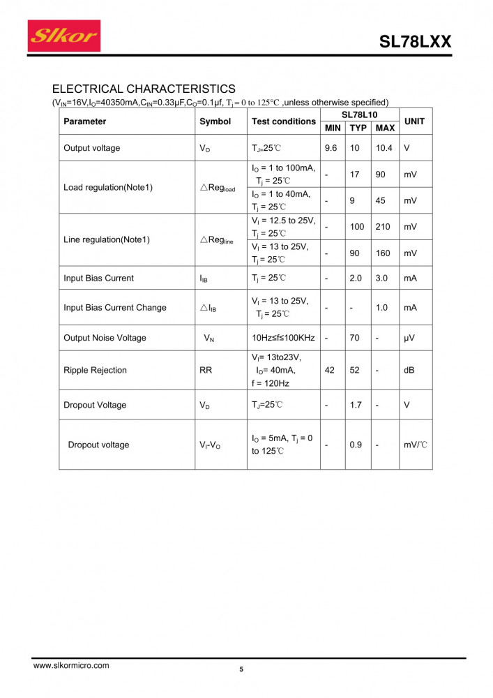SL78L08 datasheet page 5