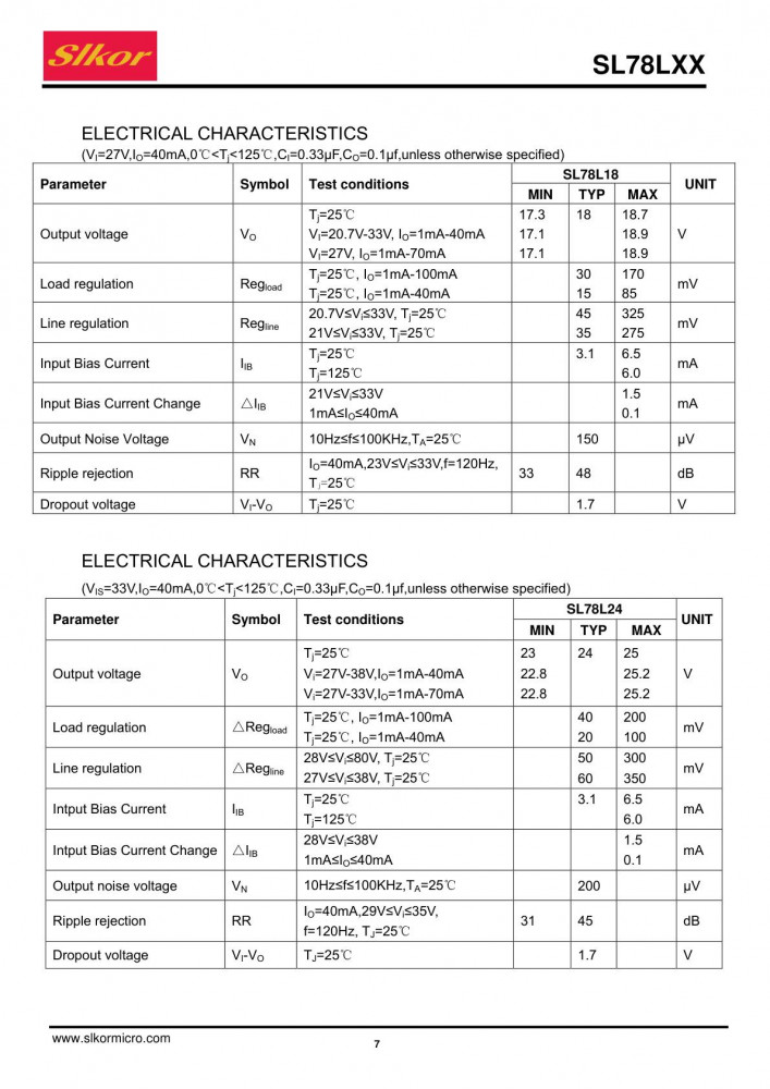 SL78L08 datasheet page 7