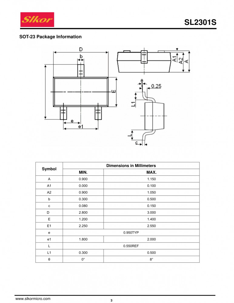 SL2301S datasheet page 3
