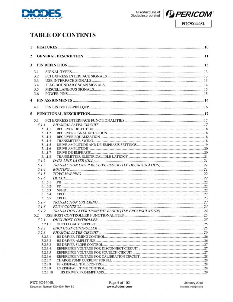 PI7C9X440SLBFDEX datasheet page 4