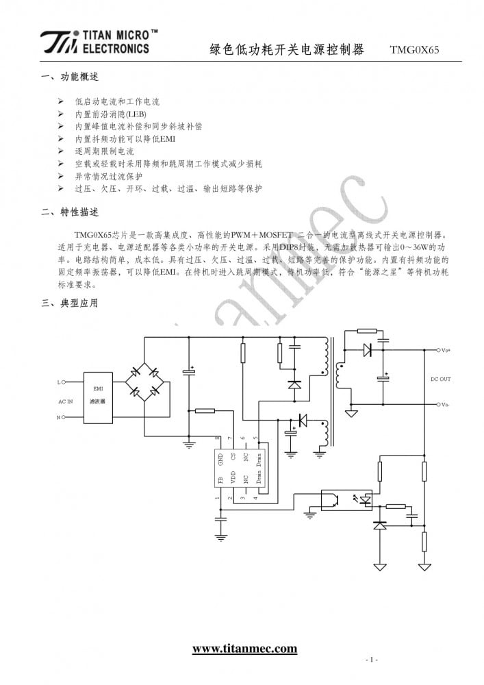 TMG0165 datasheet page 1