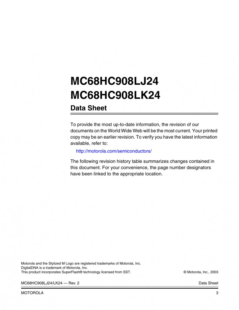 MC68HC908LJ24CPB datasheet preview 3