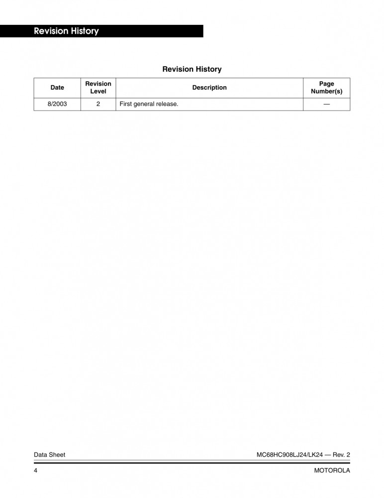 MC68HC908LJ24CPB datasheet preview 4