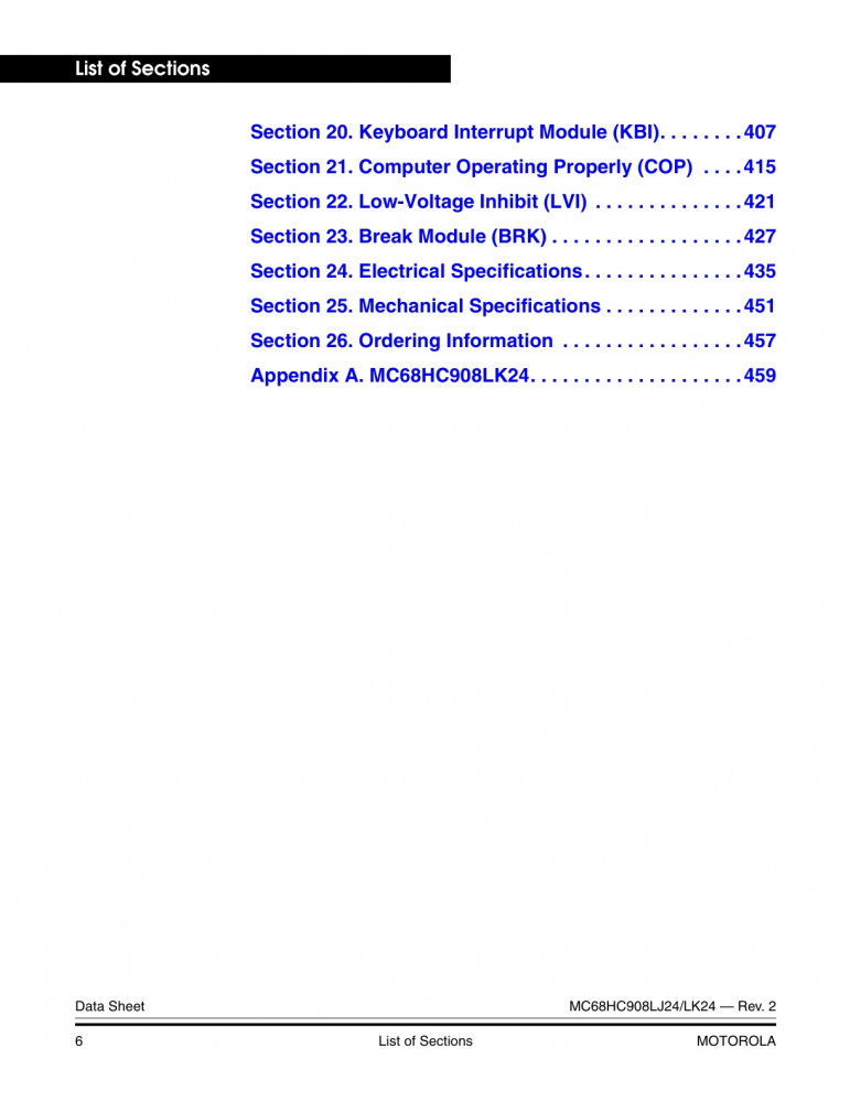 MC68HC908LJ24CPB datasheet preview 6