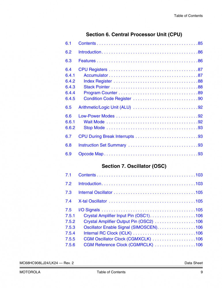 MC68HC908LJ24CPB datasheet preview 9