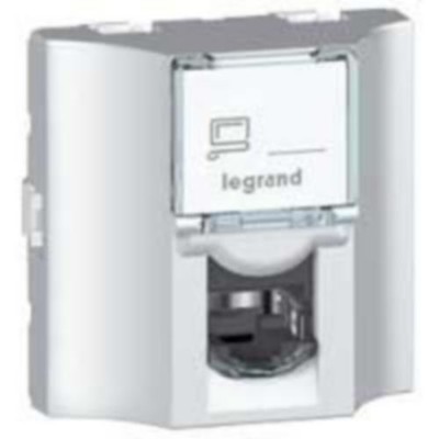 Mosaic™ - RJ45 feedthrough socket - Category 6A STP - Rear pluggable - 2 modules - aluminium for sale