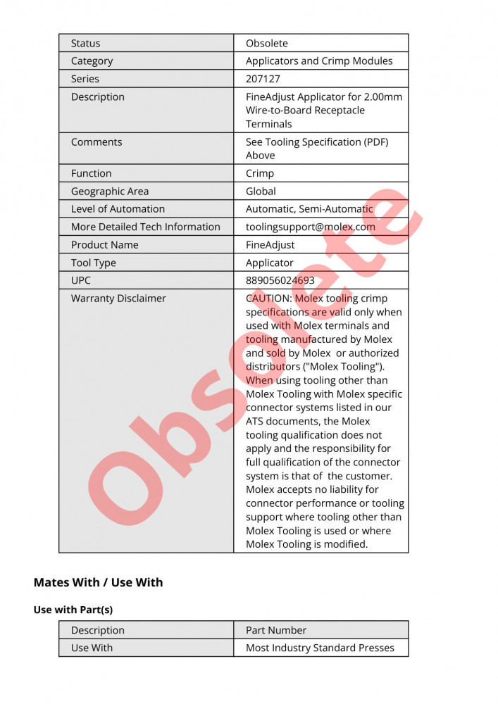 MOLEX 639034900 tooling document, page 2