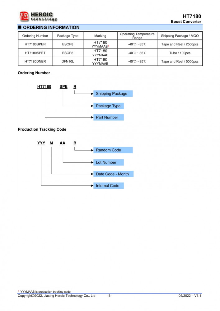 HT7180 datasheet page 3