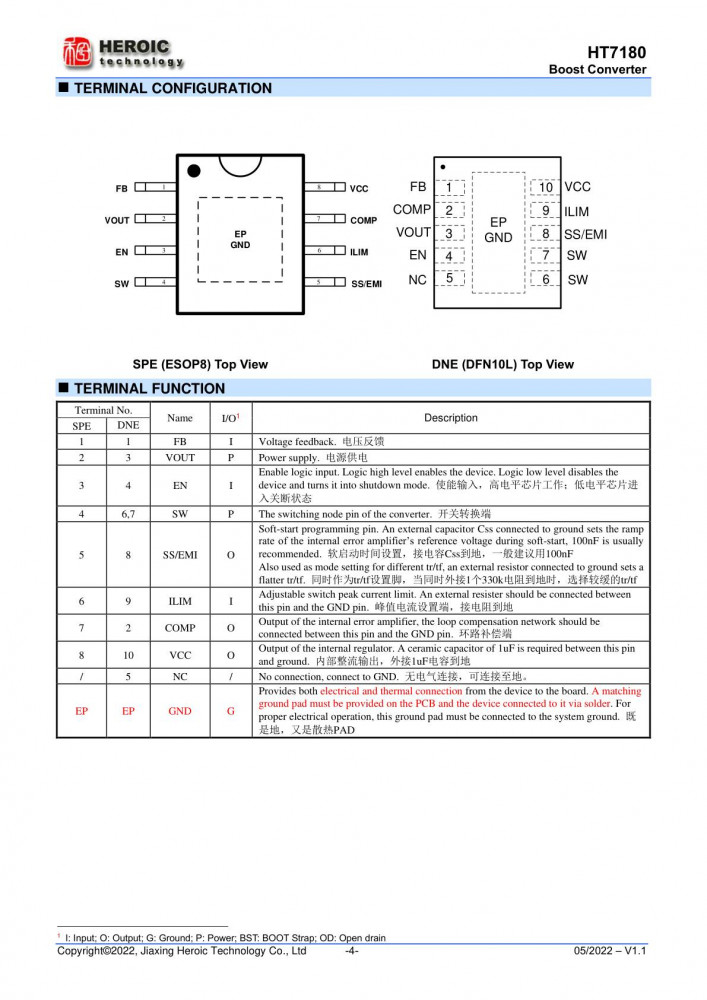 HT7180 datasheet page 4