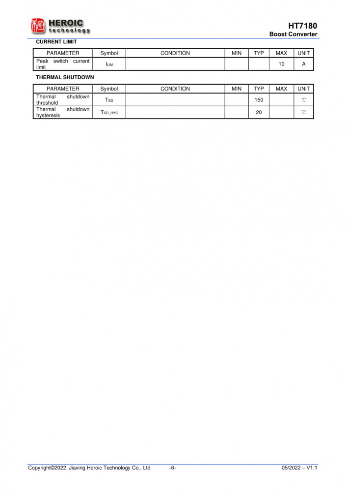 HT7180 datasheet page 6
