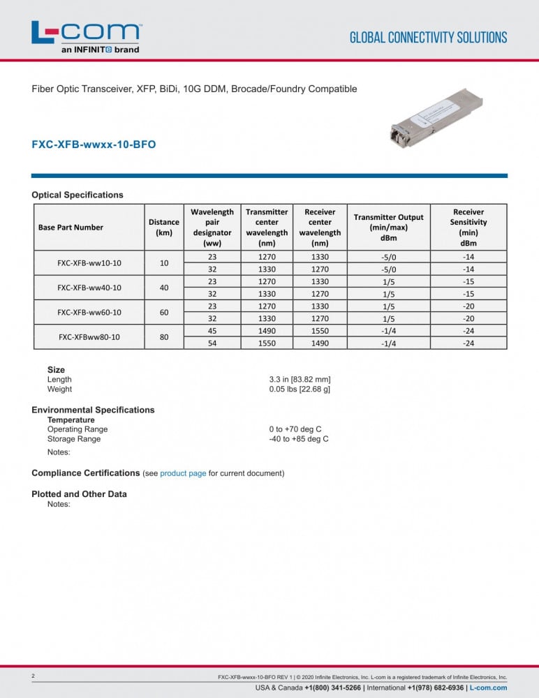FXC-XFB-3260-10-BFO datasheet page 2