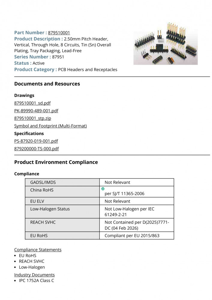 879510001 technical document page 1