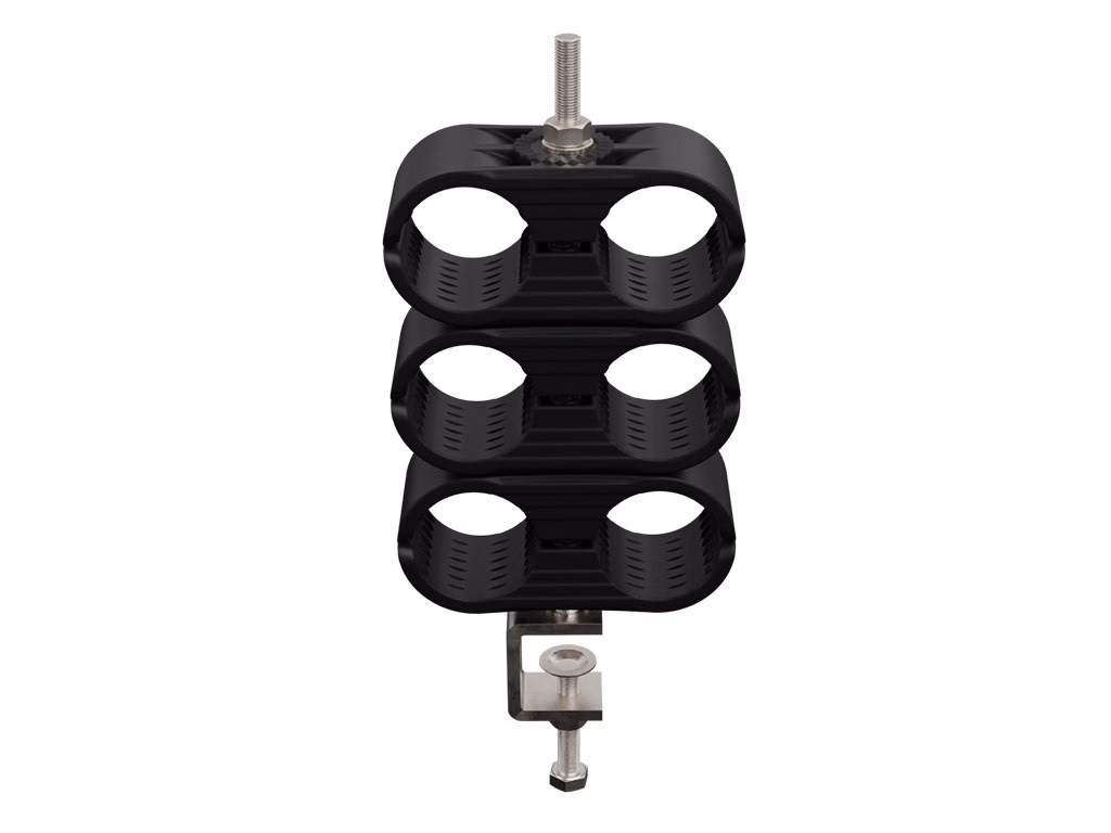 Dual Side, 3-Hole, Feeder Clamp for 1-1/4