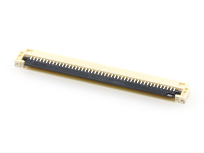 0.50mm Pitch Easy-On FFC/FPC Connector, 1.30mm Height, Right-Angle, Surface Mount, ZIF, Bottom Contact Style, 40 Circuits