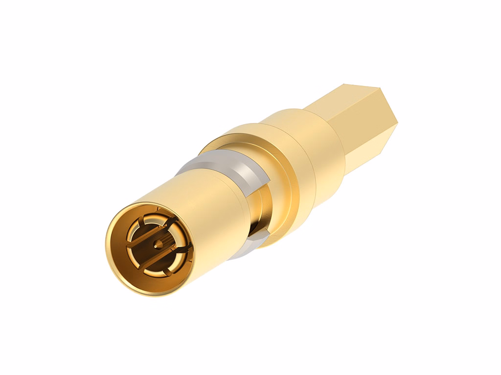 Precision Test Connector, 1.85mm PCB Jack Receptacle, 2-Hole Flange Mount, Solderless Compression Contact, Stripline, without Screws, 50 Ohms