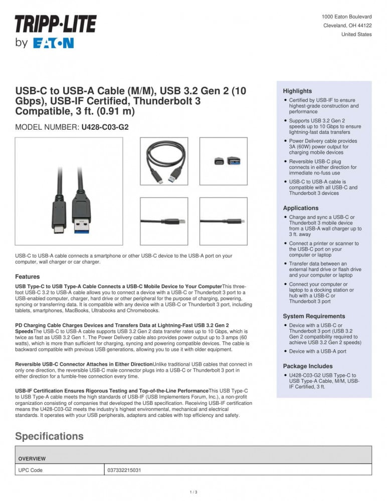 U428-C03-G2 technical document page 1