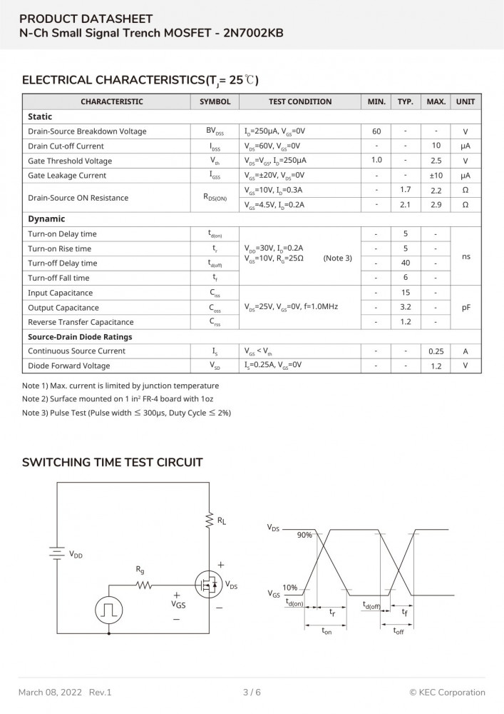 2N7002KB-RTK/HP datasheet page 3