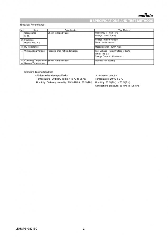 Murata NFM21PC475B1A3D specification page 2