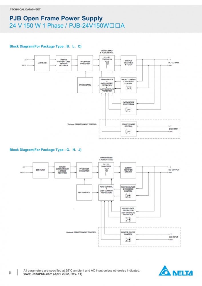 DELTA PJB datasheet page 5
