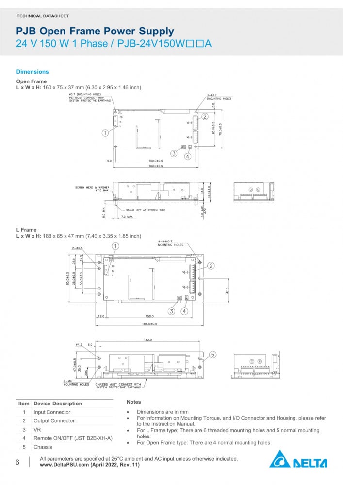 DELTA PJB datasheet page 6