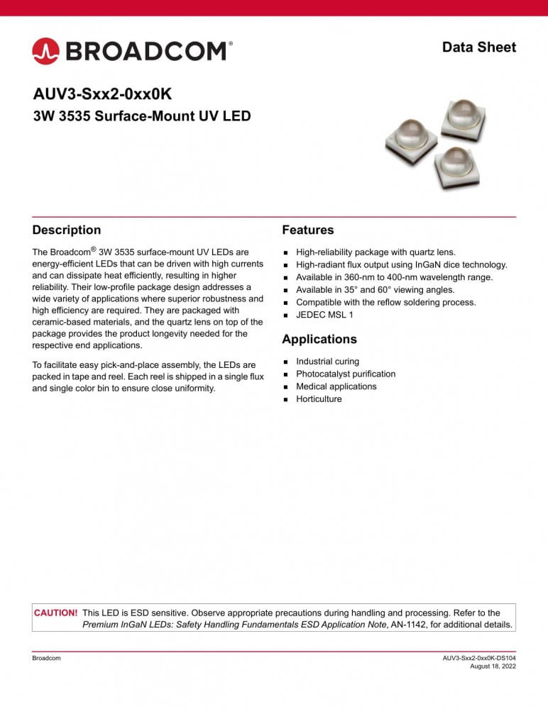 AUV3-SQ32-0RT0K datasheet page 1