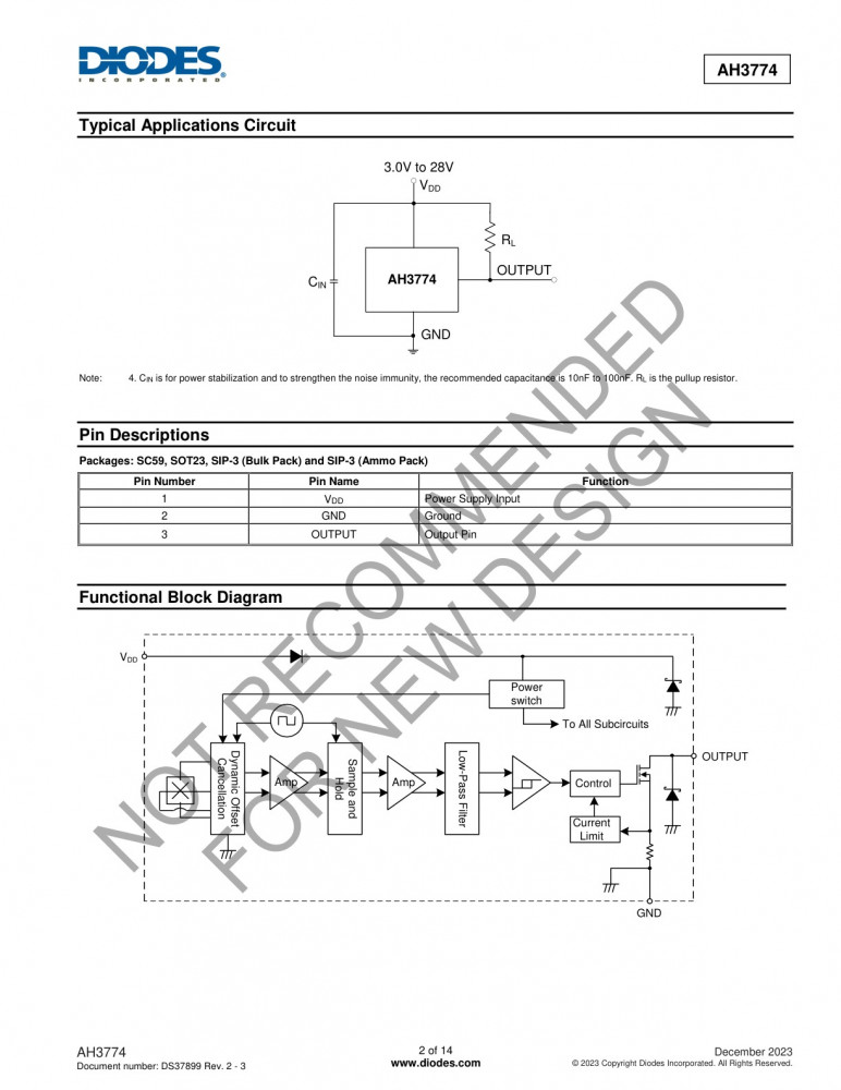 AH3774 datasheet page 2