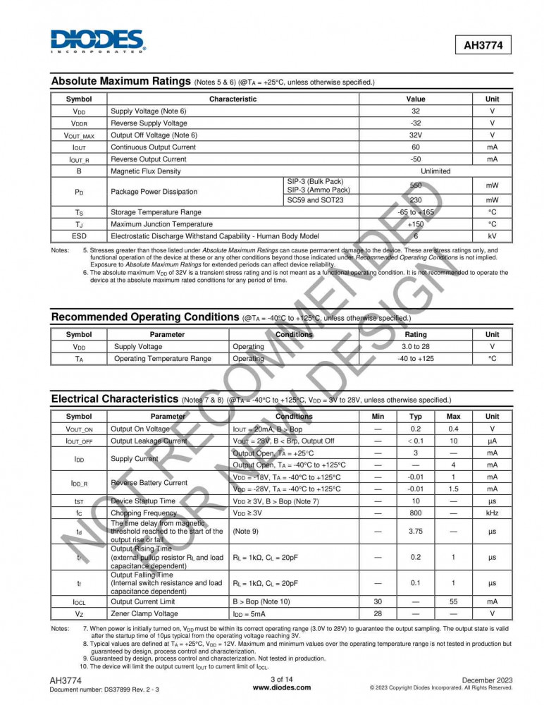 AH3774 datasheet page 3