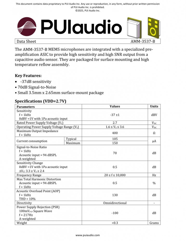 AMM-3537-B datasheet page 1