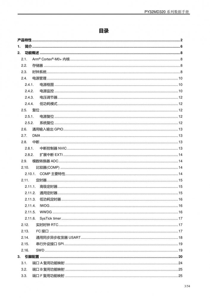 PY32MD320 datasheet page 3