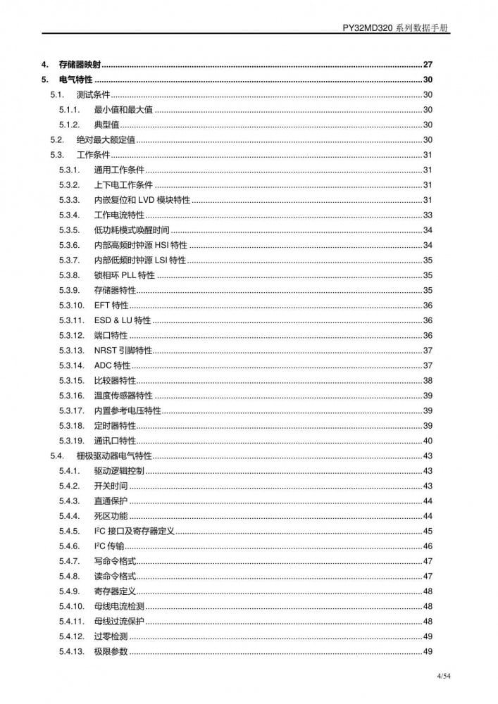 PY32MD320 datasheet page 4