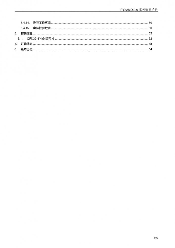 PY32MD320 datasheet page 5