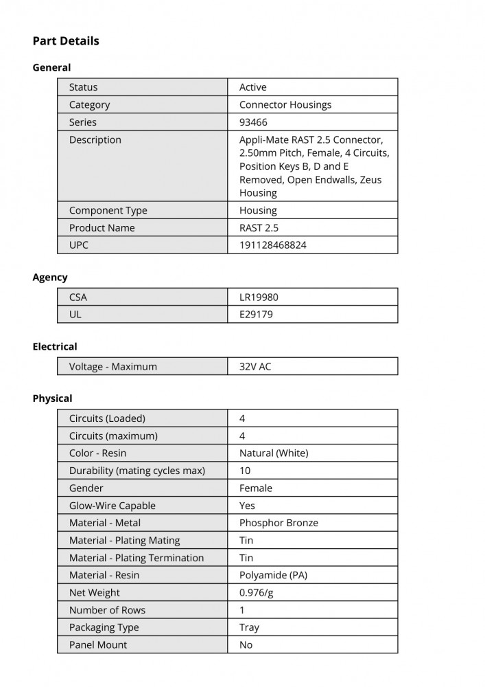 MOLEX 934660541 technical document image, page 2