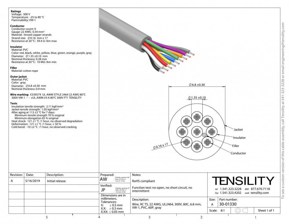 Tensility International 30-01330 product drawing preview